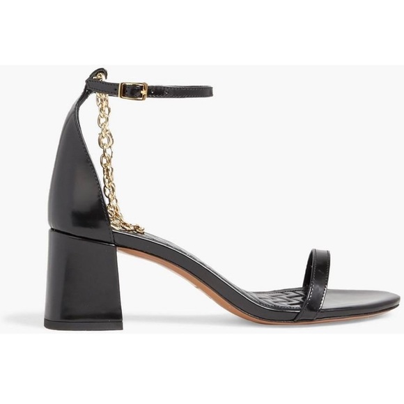 Maje | Shoes | Maje 2feverlow Medium Heel Sandals With Goldtone Chain ...